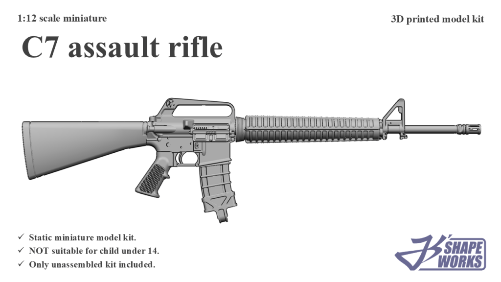 1:12 C7 assault rifle – J-Shape